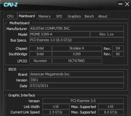I7 7820x/Asus Prime X299-A