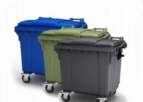 Пластиковый мусорный контейнер 1100 литров