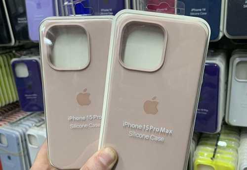 Чехол на iPhone 15/Pro/Max/Plus Silicone пудровый