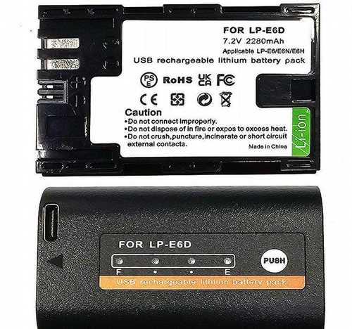 Аккумулятор Ruibo LP-E6D 2280 mAh Type-C с индикат