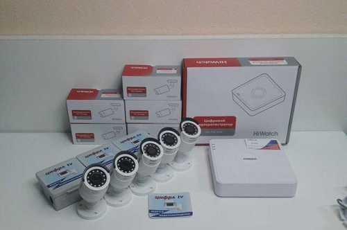 Комплект видеонаблюдения 2mp hiwatch 5 камер