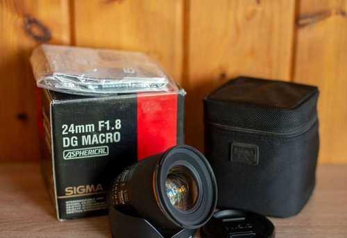 Объектив Sigma 24 mm f1.8 EX DG macro Nikon F