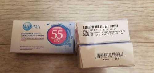 Линзы контактные мягкие Maxima 55 UV,Асферический