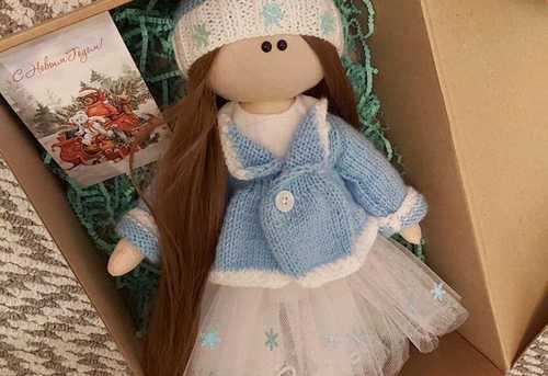 Кукла текстильная интерьерная, снегурочка