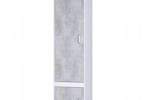 Шкаф Паскаль 1-дверный для белья белый/цемент свет