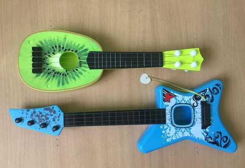 Гитара акустическая детская, пластиковая, синяя