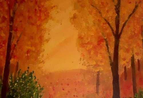 Картина "Врата в Осень" акрилом, 4535