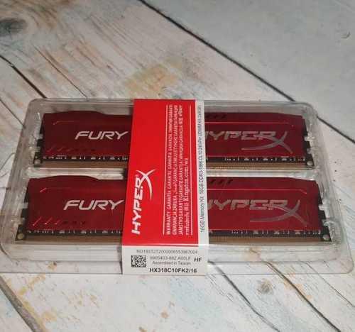 Комплект 16Гб (8 8) DDR3 1866мгц HyperX (Red)