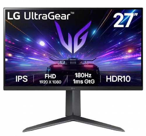 LCD LG 27" 27GS65F-B UltraGear черный IPS 1920x1080 180Hz 1ms hdmi DisplayPort HAS Pivot 27gs65f-b.a