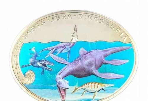 Серебряная монета 1 доллар Ниуэ 2013 год "Динозавр