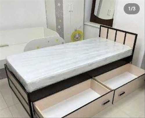 Кровать с матрасом Сакура 0.9 м венге