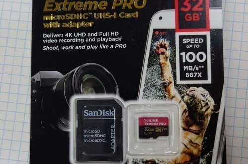 Карта памяти MicroSD 32GB SanDisk Extreme Pro