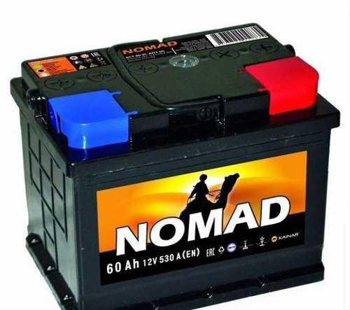 60Ah Аккумулятор 12В 6ст-60.0 Nomad (Кайнар) 530А