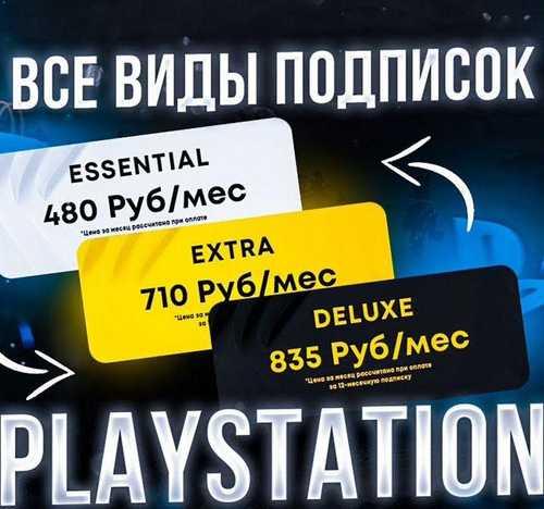 Подписка на PS Plus Deluxe все доступные тарифы