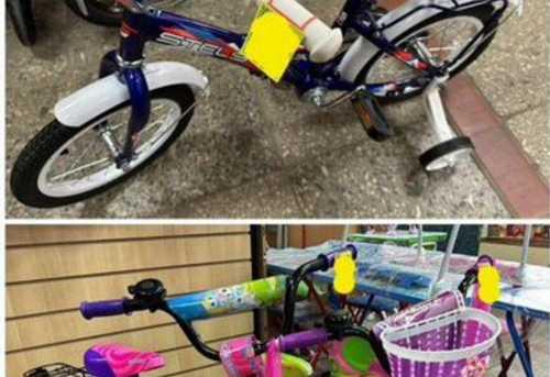 Велосипед детский 14"с приставн колесами от 3-5лет