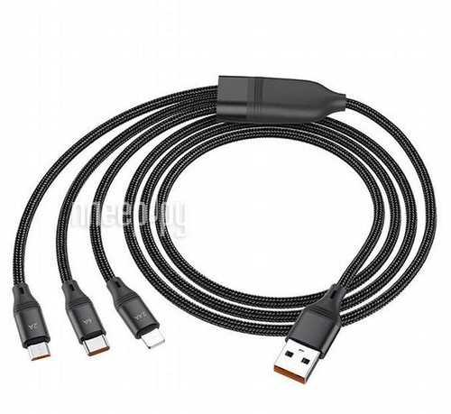 Hoco U104 USB - Lightning/microusb/Type-C 1m B