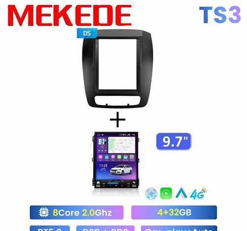 Магнитола 9.7 дюйма Kia Sorento 2 XM F1 DS 2012-2021 Mekede TS3 4 32G carplay