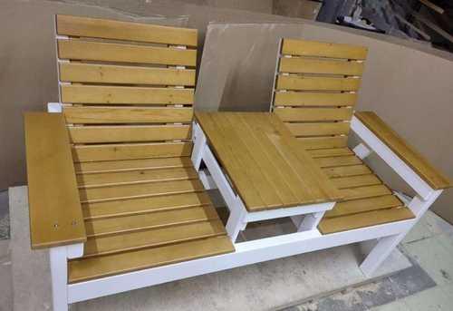 Кресло скамейка лавка деревянная уличная для дома