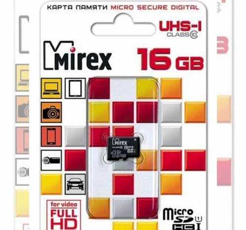 Карта памяти Mirex sdhc 16g class 10 105mb/s