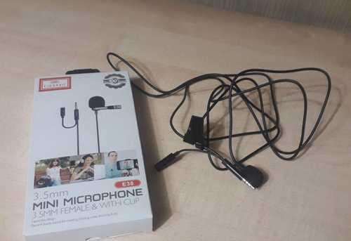 Микрофон петличка для телефона, камеры, ноутбука