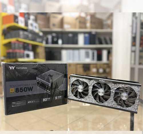 Комплект Palit RTX 3080   thermaltake 80  Gold 850