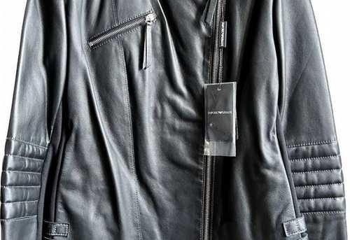 Новая кожаная куртка бренд Emporio Armani