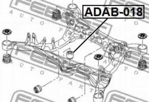 Febest adab-018 Сайлентблок балки моста зад прав/л