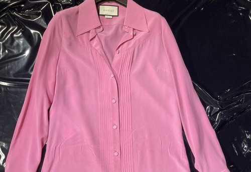 Блузка Gucci шелковая оригинал розовая xs-s