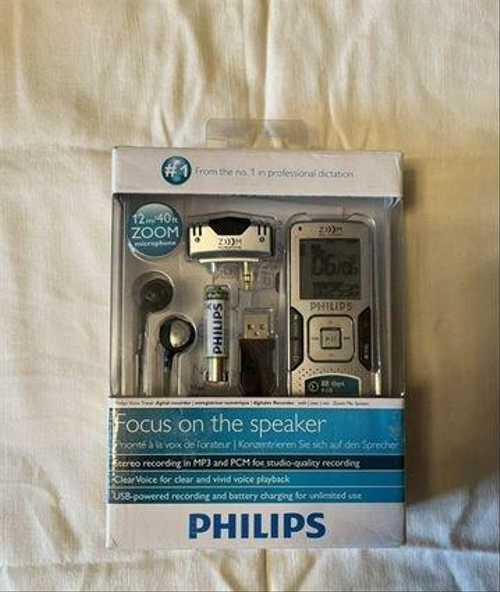 Philips LFH0884 Цифровой диктофон 8 гб зуммикрофон