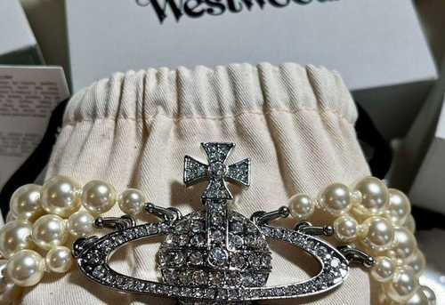 Ожерелье Vivienne Westwood Three Raw Pearl