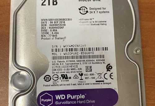 Жесткий диск wd purple 2tb 100%