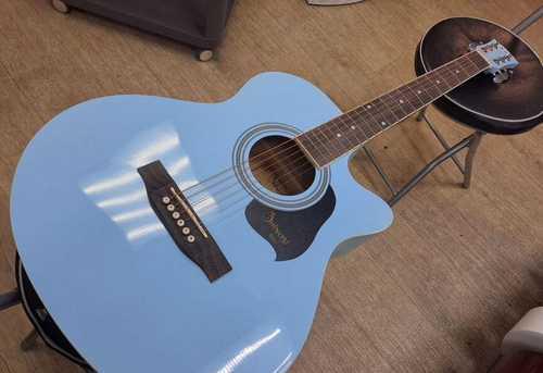 Гитара акустическая полноразмерная голубая