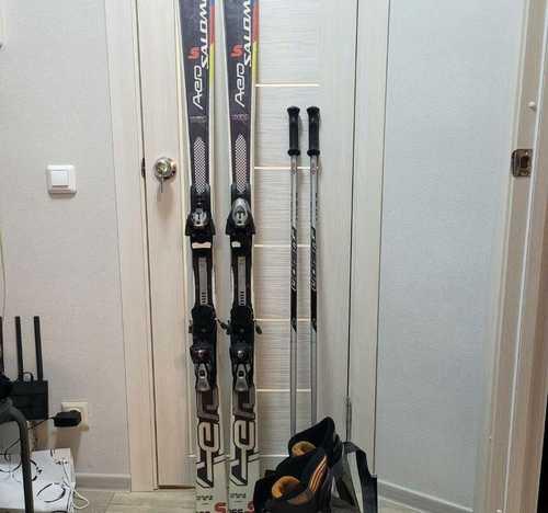 Горные лыжи Salomon 165   боты 42   палки