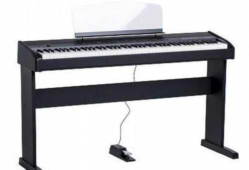 Цифровое пианино, черное, со стойкой