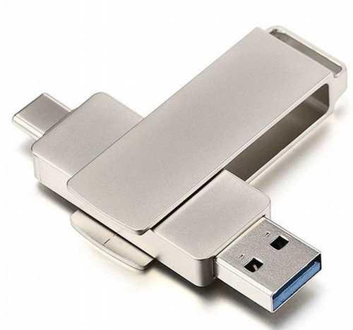 00-00030046 Флеш-накопитель modern 128GB USB3.0 Type-C (m) металл серый, GoPower