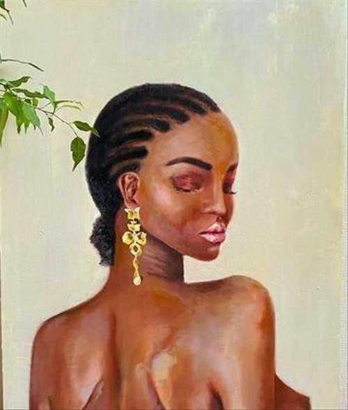 Картина маслом на холсте. «Африканская девушка»