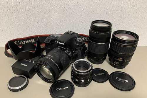 Фотоаппарат Canon EOS 60D + 4 объектива и бонусы