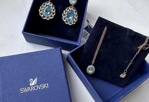 Swarovski комплект серьги кулон