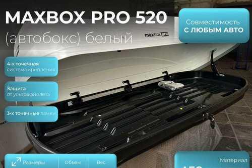 Автобокс 520 белый глянец+стропы