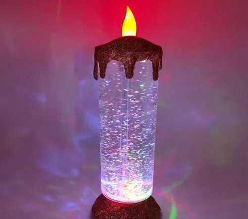 Светодиодная свеча со снегом LED светильник
