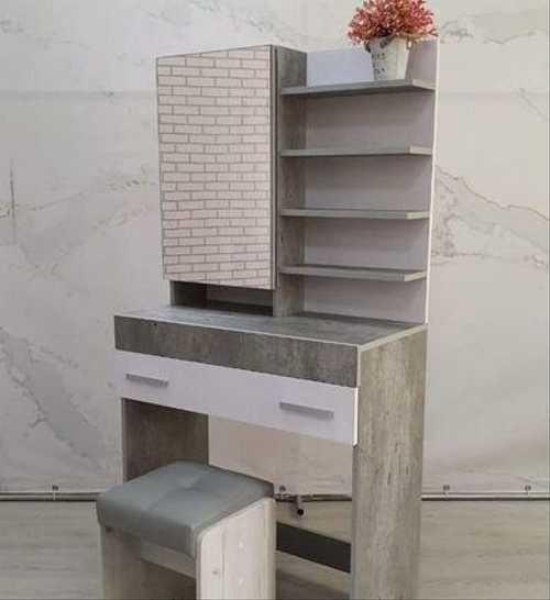 Туалетный стол с зеркалом бетон
