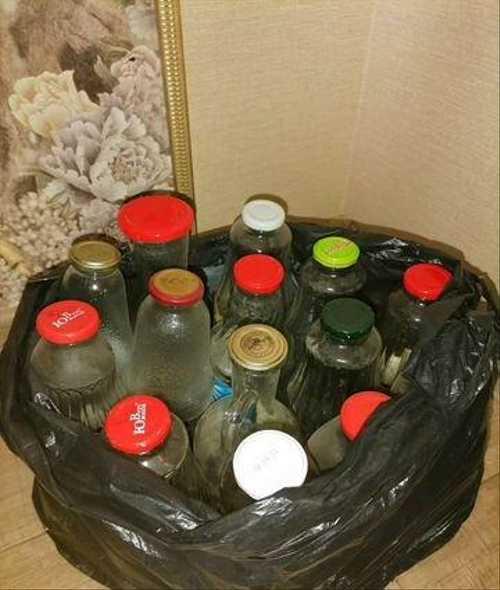 Бутылки стеклянные с крышкой