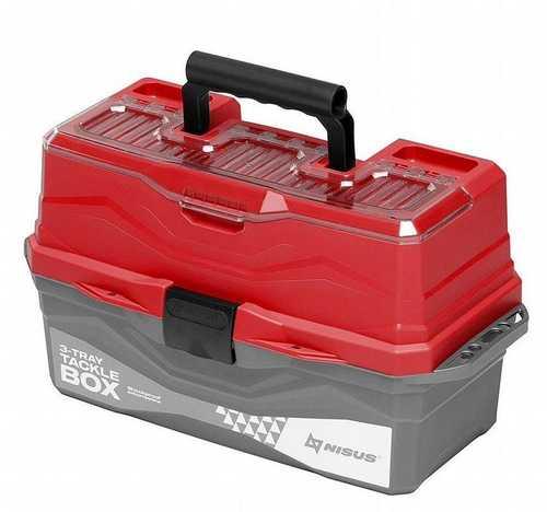 Ящик рыболовный nisus Tackle Box (3 полки) (красный)