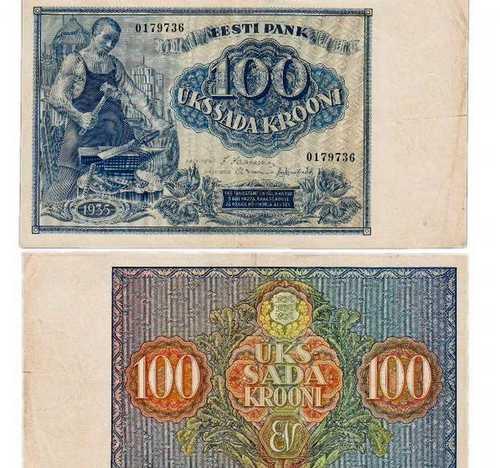 100 крон 1935 год Эстония
