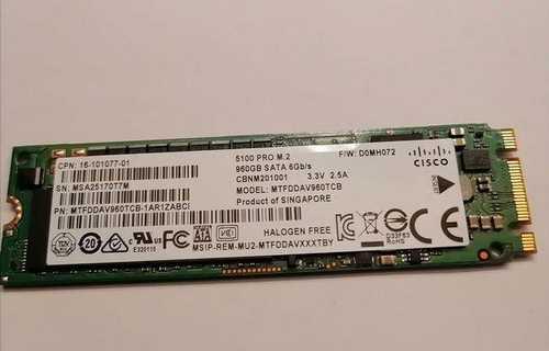 Cisco SSD 960Gb 6Gb/s 5100 Pro M.2 mtfddav960TCB
