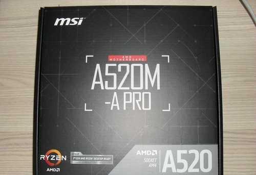 Новая материнская плата MSI A520M-A PRO, AM4 сокет