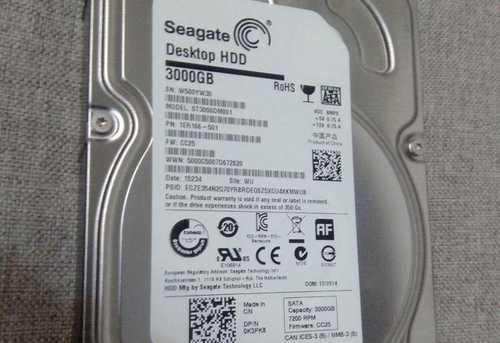 Жесткий диск Seagate St3000DM001 3Тб 7200 об/мин