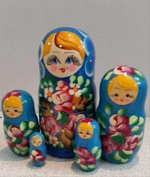 Матрешка "Семеновская" 17 см - 5-ти кукольная