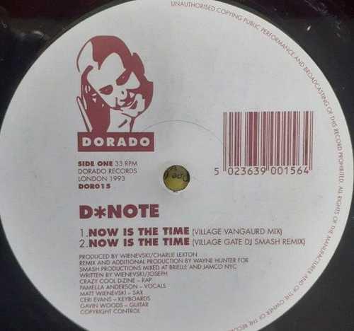 D*Note–Now Is The Time/Виниловые пластинки