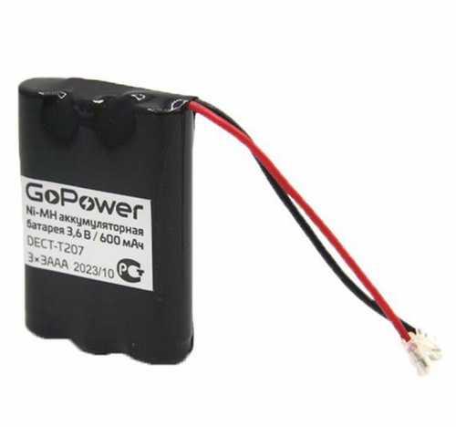 Аккумулятор для радиотелефонов GoPower T207 PC1 NI-MH 600mAh (1/15/300)